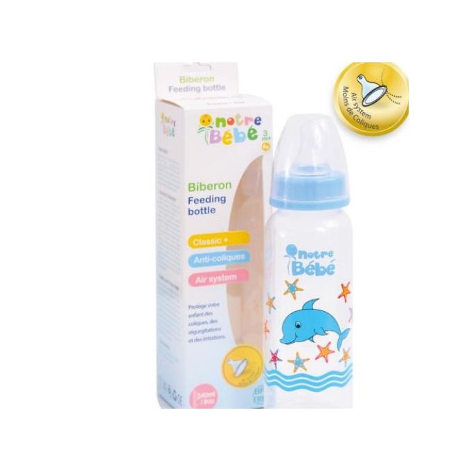 NOTRE BEBE BIBERON AVEC POIGNEES 240ML 3M+ - PARA VITALIA