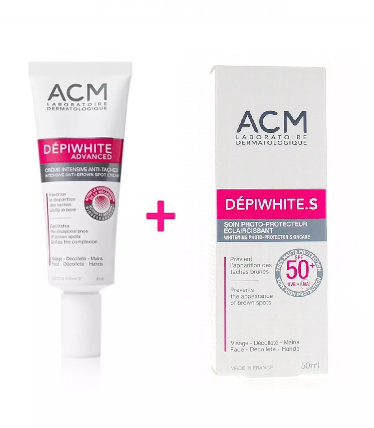 PACK ACM CRÈME DEPIWHITE ADVANCED DEPIGMENT + ÉCRAN DEPIWHITE S SPF 50 ...